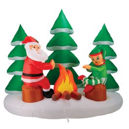 8’ Santa & Elves with Bonfire