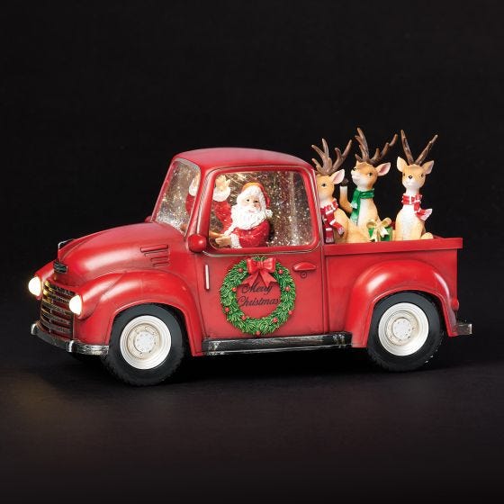 Santa’s Red Truck Snow Globe